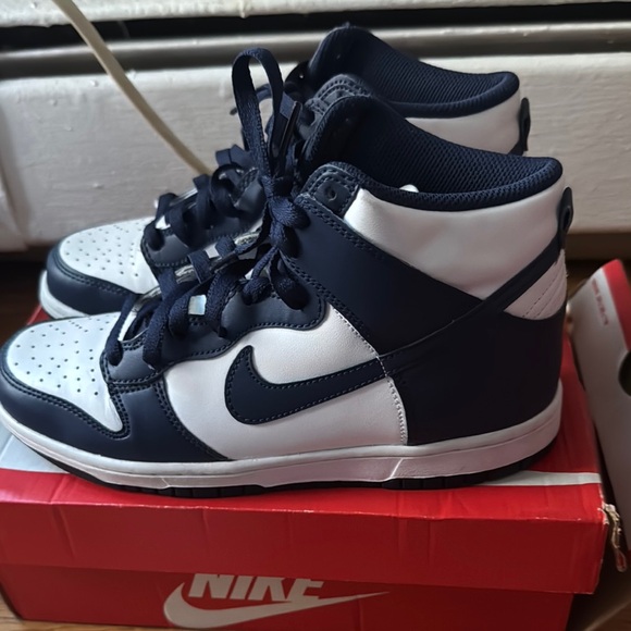 Nike | Shoes | Nike High Top Dunks Blue And White | Poshmark